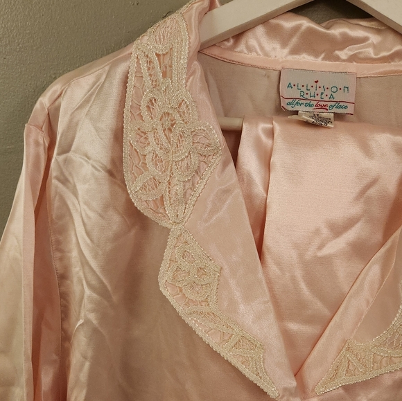 Allison Rhea | Intimates & Sleepwear | Vintage Pink Satin Embroidered ...